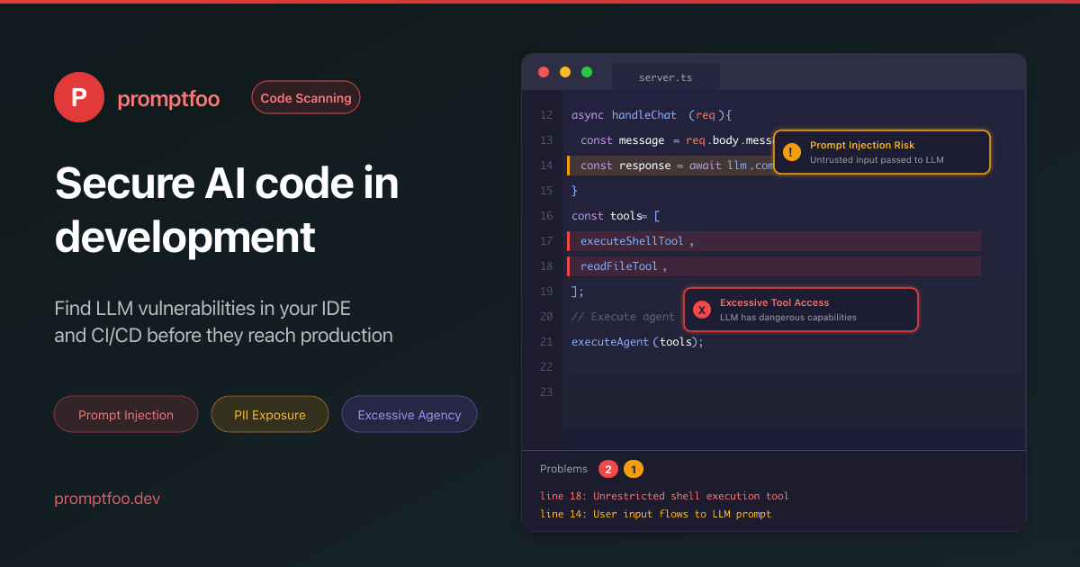 Code Scanning for LLM Security | Promptfoo