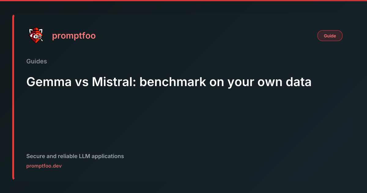 Gemma vs Mistral: benchmark on your own data | Promptfoo