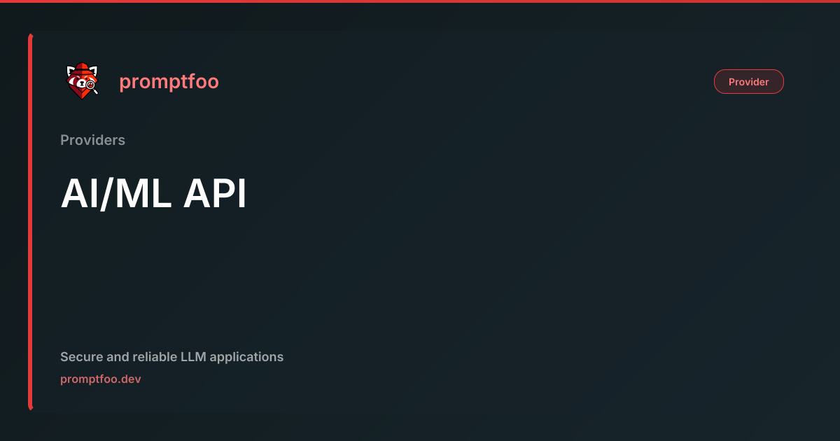 AI/ML API | Promptfoo