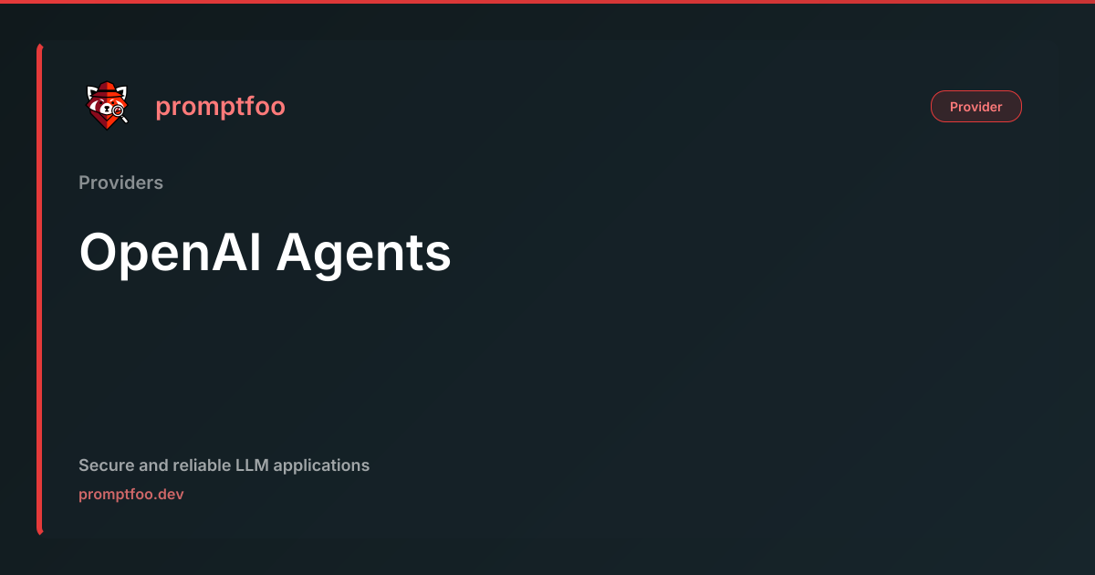 OpenAI Agents | Promptfoo