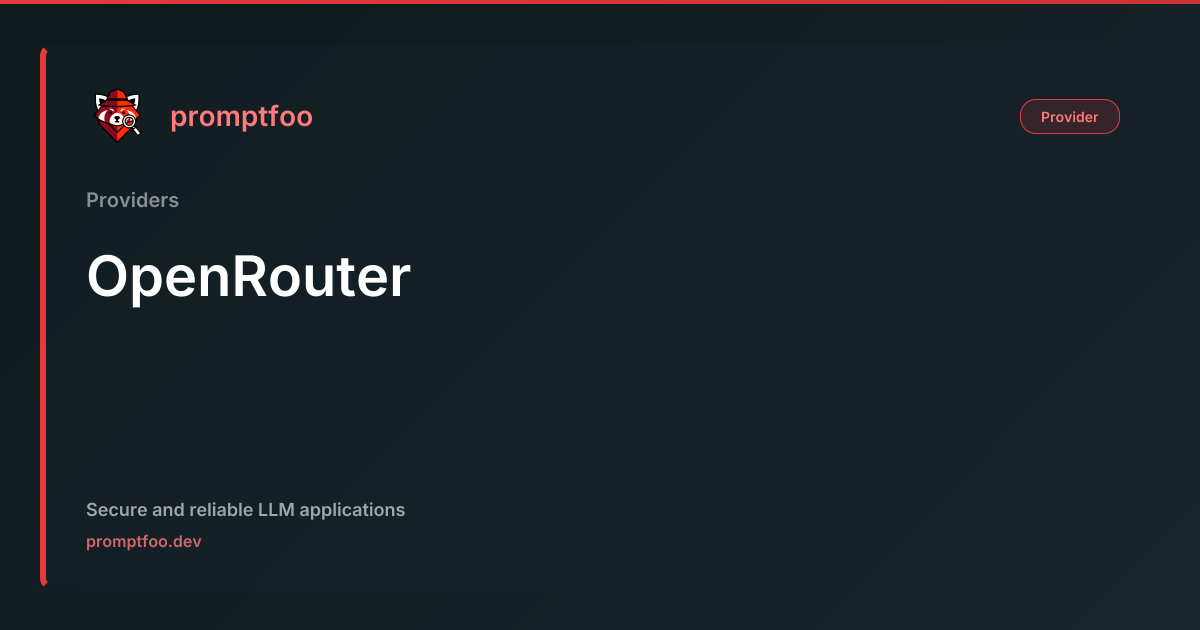 OpenRouter | Promptfoo