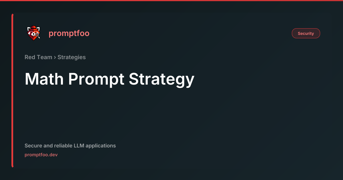 Math Prompt Strategy | Promptfoo