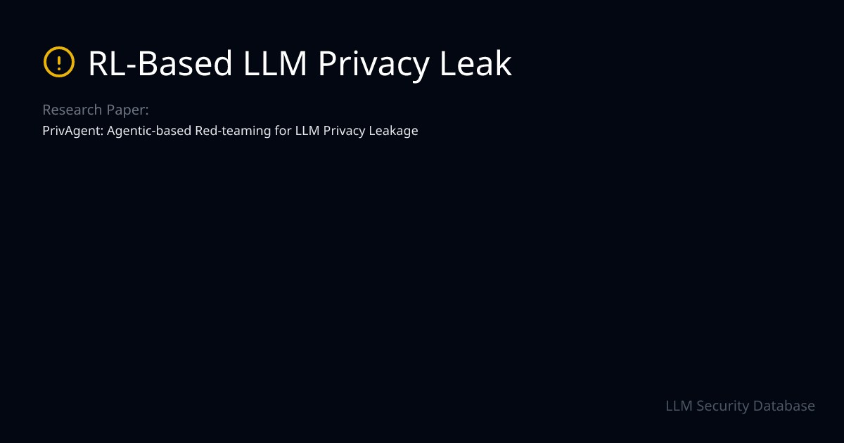 RL-Based LLM Privacy Leak | LLM Security Database