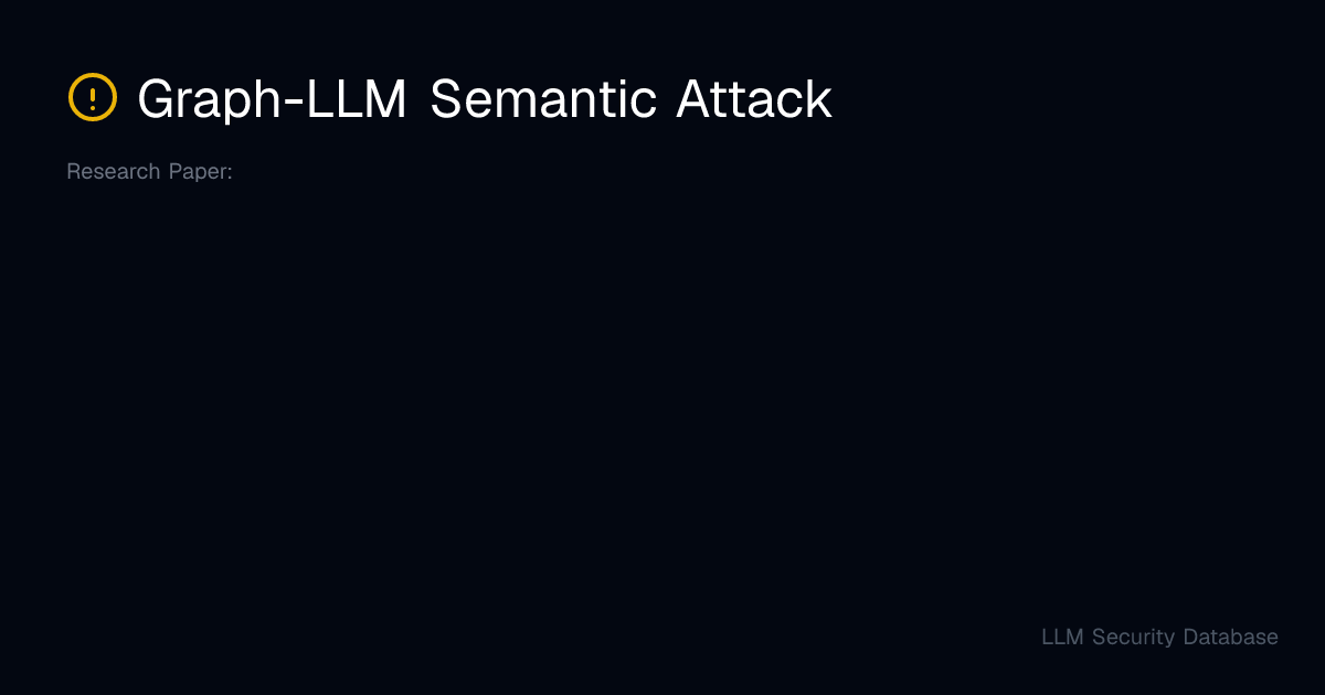 Graph-LLM Semantic Attack | LLM Security Database